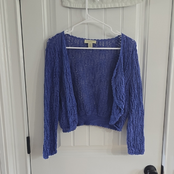 Appleseed's | Sweaters | Appleseeds Womens Blue Knit Cover Up Pxl ...